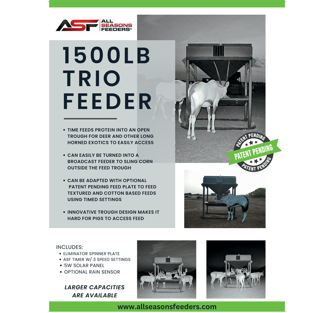 ASF Trio Feeder - Trough, Broadcast, & Plate Functions